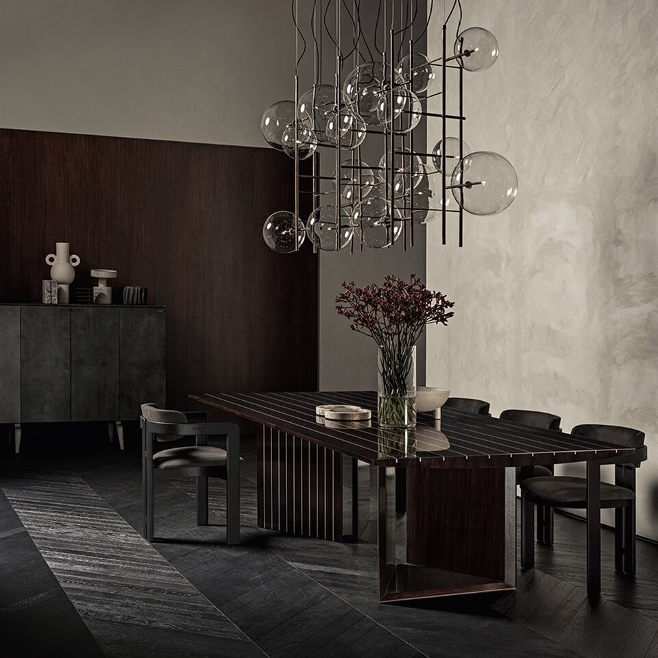 Prism Dining Table - Wooden table with modern and elegant marquetry of ...