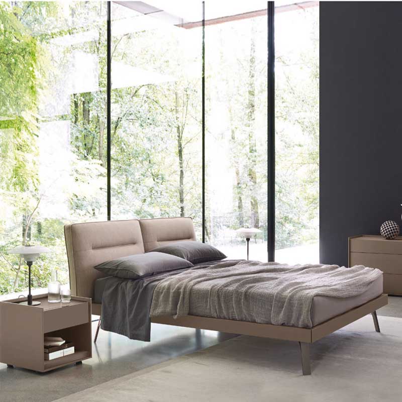 Milo Bed - The full, soft headboard comprises two large cushions with a ...