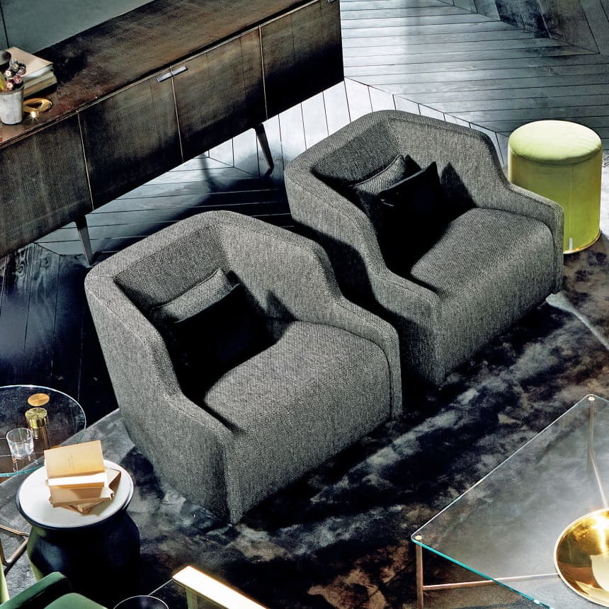 First Poltrona Armchair and Pouf By Gallotti & Radice