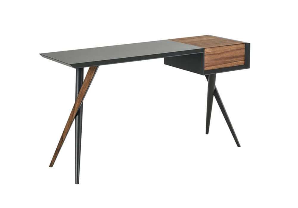 Kepler Office Desk by Porada | Canaletta Walnut Desk | Desk with Two ...