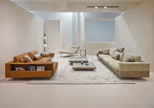 Vincent Sofa by Gamma - Modern sofa in leather - Modula...