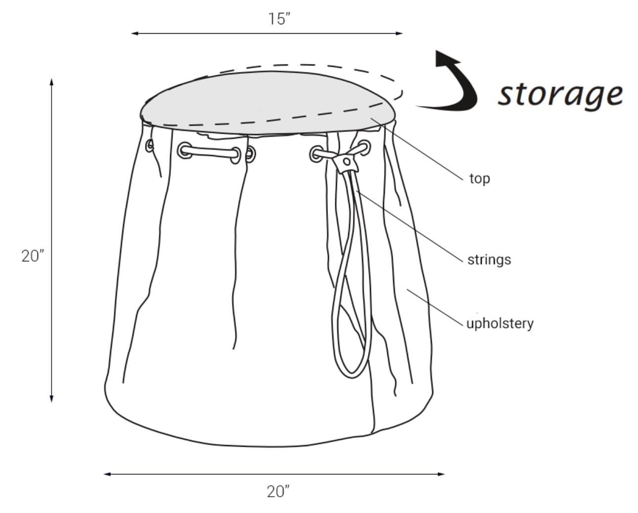 The Sugar smart pouf with storage by Gamma Arredamenti